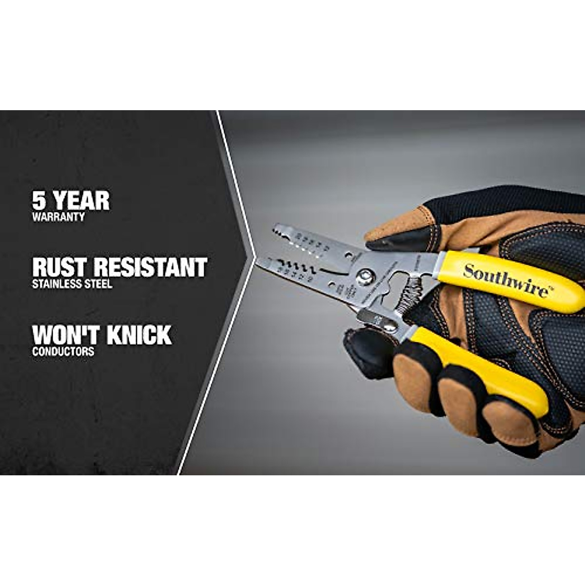 Southwire - 58278140 Tools & Equipment S1018STR Wire Stripping Tool, Wire Stripper and Wire Cutter for 10-18 AWG Solid Wire and 12-20 AWG Stranded Wire