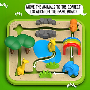 SmartGames Safari Park Jr. Preschool Puzzle Game with 60 Challenges for Ages 3 and Up