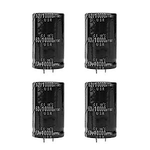 Eboxer 4Pcs Capacitor 63V 10000uF Electrolytic Capacitor for TV, LCD Monitor, Radio, Stereo, Game, Isolating DC, Coupling, Bypassing, Filtering, etc