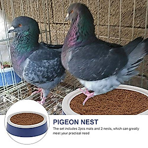 DOITOOL Plastic Bird Nest 2 Set Bird Breeding Nest Pigeon Hatching Box Hand Woven Pet Bird Breeding Nest Cage for Pigeon Parrot Cockatiel Parakeet Hummingbird Pigeon Breeding Bowl