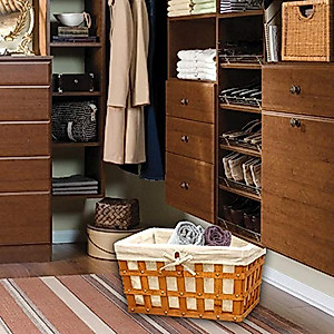 Large Woodchip Storage Basket Bin with Beige Liner