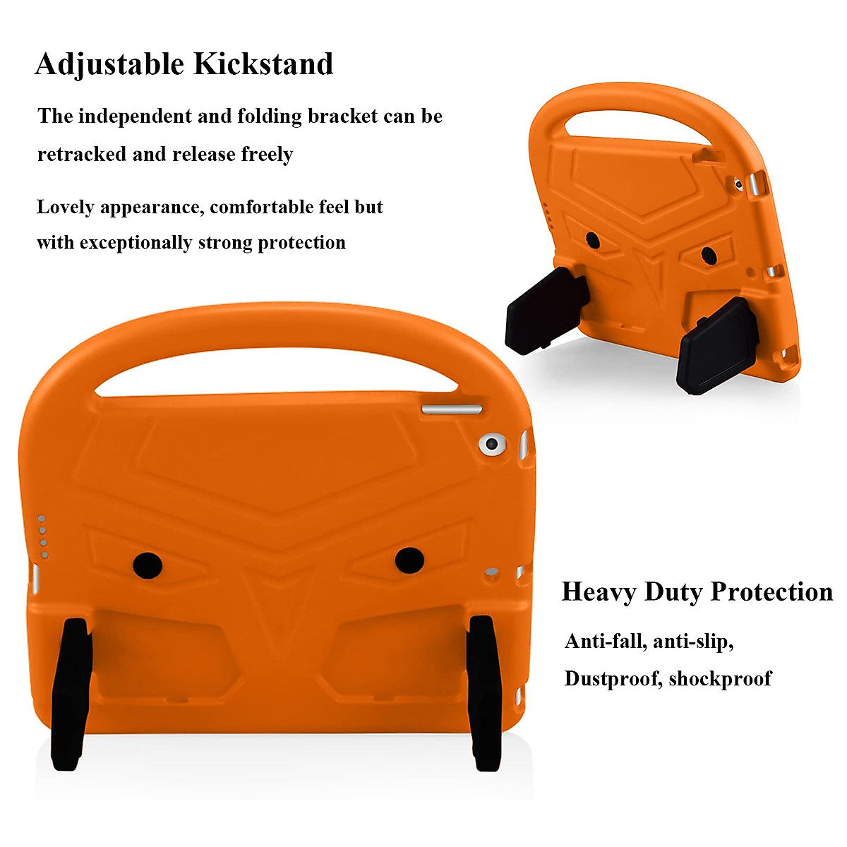 iPad 9th Generation Case for Kids, iPad 9th/8th/7th Generation Case 10.2 inch (2021/2020/2019),UUcovers Shockproof Handle Stand Lightweight Kids Boys Case for iPad 10.2 Inch 9th/8th/7th Gen, Orange