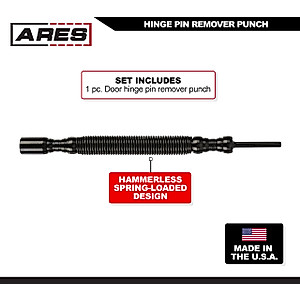 ARES 10062 - Hinge Pin Remover Punch - CNC-Precision Machined - Anti-Corrosion Black Phosphate Finish - 5000 PSI Striking Force