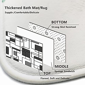 GRIEKOWE 4 Pcs Black Shower Curtain Set with Rugs-Black and White Shower Curtain,Bathroom Sets with Shower Curtain and Rugs (Black)