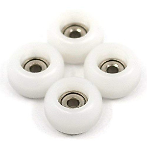 Teak Tuning CNC Polyurethane Fingerboard Bearing Wheels, White - Set of 4 Wheels - Durable Material with a Hard Durometer