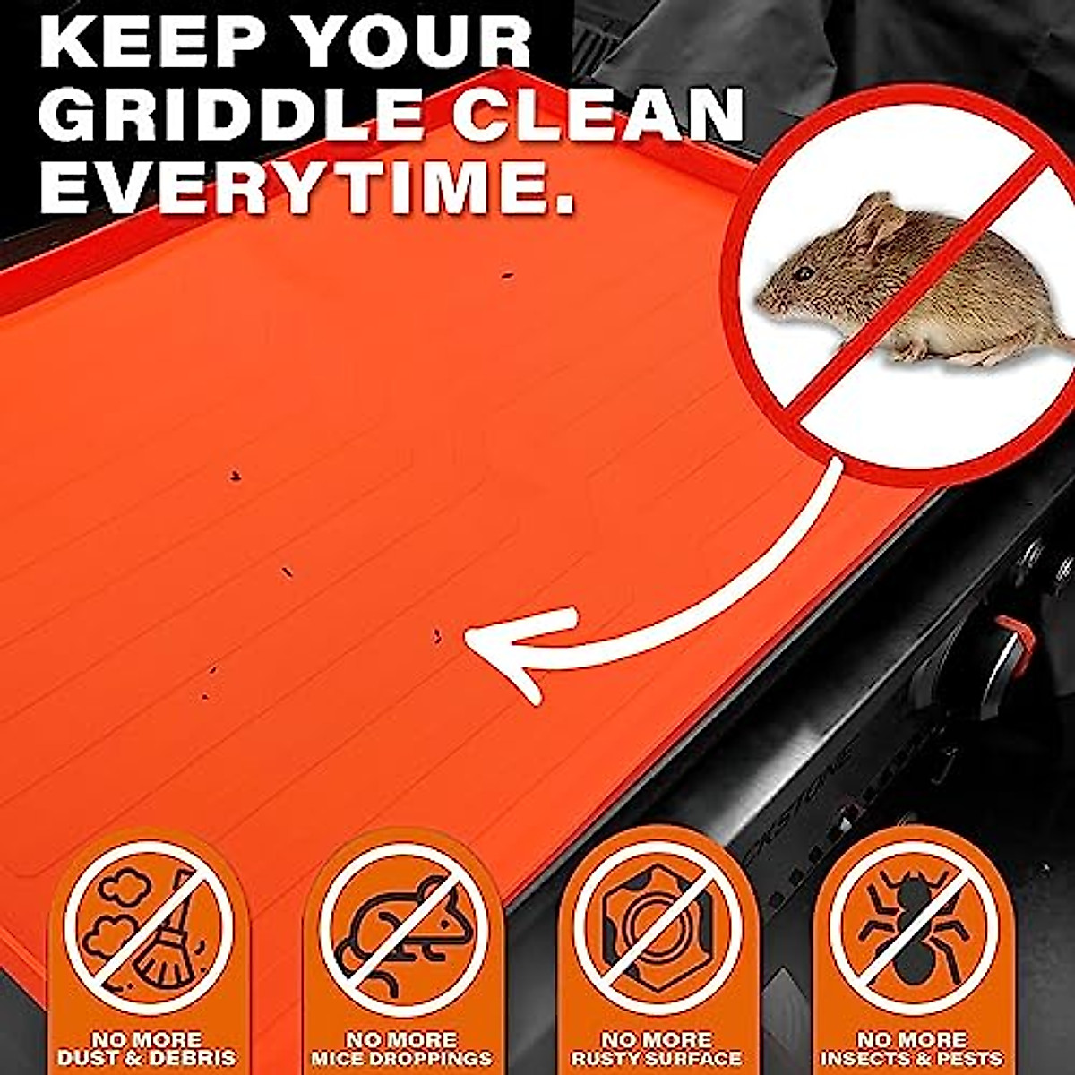 36 inch Silicone Mat for Blackstone Griddle Top,Blackstone Griddle Cover,Waterproof Non Stick BBQ Grill Mat Grill Lid,Silicone Mat Handle for Easy Lift,Lightweight Durable Liner Protective Accessories