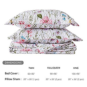 SunStyle Home Quilt Set Queen Size, Lightweight Microfiber Soft Coverlet Reversible Quilted Pattern Summer Quilt Bedspreads Comforter Set for All Season, 3 Piece Includes 1 Quilt + 2 Shams