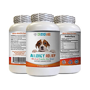 MY LUCKY PETS LLC Dog Allergy Immune Bites - Allergy Relief for Dogs Itch Relief Support - Key Ingredients - quercetin for Dog Allergies - 1 Bottle (75 Chewable Tablets)