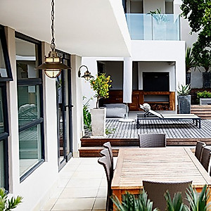 Liam 1-Light Outdoor Pendant, Bronze, Brushed Finish, White Frosted Glass Shade,44244