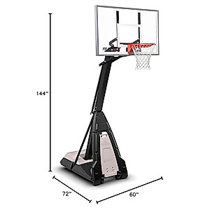 Spalding The Beast® 60" Tempered Glass Portable Basketball Hoop