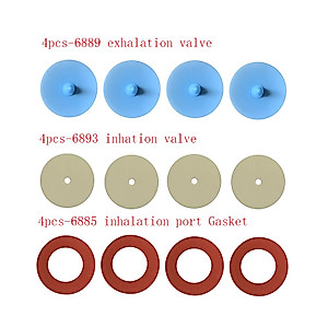 AiliveSun 6000 Series Full and Half Face Respirators Parts - 4pcs Inhalation Port Gasket 6895 、 4pcs Inhalation Valve 6893 and 4pcs Inhalation Valve replacement 6889