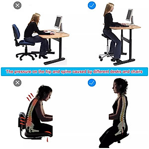 SFKLYU Ergonomic Saddle Stool Adjustable Saddle Stool Ddental Stool Rolling Chair with Armrests for Home Office Dental Salon Shop,M