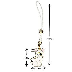 Showkanbay Fashion Cute Straps Decor Lanyards Kawaii Phone Charm Keys Mobile Phone Headphone Strap Hanging Rope Smartphone Charms (white cat)