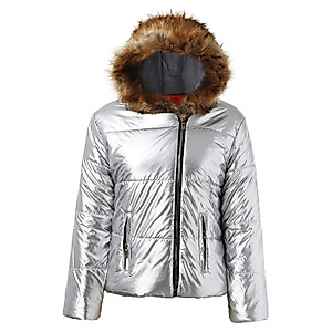 Women's New Short Casual Loose Fuzzy Collar Cotton Jacket with Hair Hood Faux Leather Coats Jackets Women Black