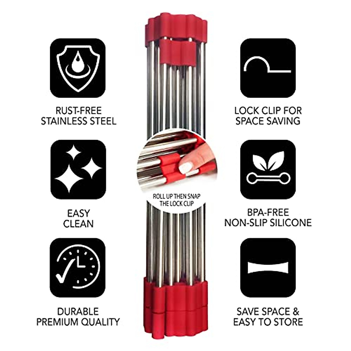 Total Rack, Expands 10" to 21", 10-Inch-Wide Multipurpose Over-Sink Dish-Drying Rack, Oven-Safe, Cooling, Crisping, Roasting, Trivet, and Serving, Nonslip Silicone and Stainless-Steel Rack, Red