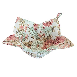 CUSHYSTORE 2X Bowl Cozy Pot Holder Canvas Holders Heat and Cold Resistant Anti-Scalding Protector (Pink Rose Garden), 7.5''x7.5''x4''