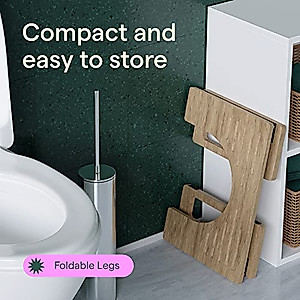 𝗪𝗜𝗡𝗡𝗘𝗥 𝟮𝟬𝟮𝟯* Potty for Adults and Kids, Bamboo Potty Stool, 7 inches Foldable Bathroom Stool, Toilet Stool for Constipation & Bloating Relief, Easy to Clean & Anti Slip Potty Tool