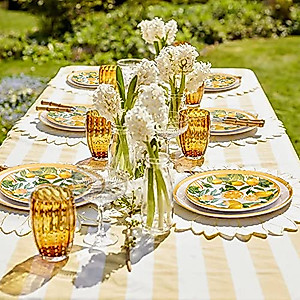 Lechoo Melamine Dinner Plates - 6pcs 8.5inch Dessert Plate For Indoor And Outdoor Use,Break-resistant,Lemon…