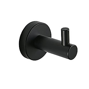 Orlif Towel Hooks，Matte Black SUS304 Stainless Steel Wall-Mounted Robe Hooks Holder Coat Hook for Bathroom, Kitchen, Bedroom, Hotel