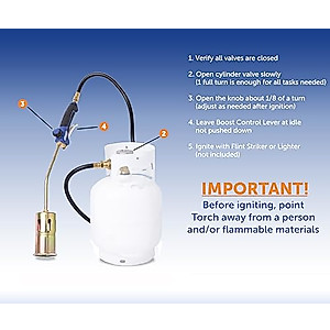 Flame King Propane Torch Kit Heavy Duty Weed Burner Powerful 320,000 BTU with 6-ft Hose Regulator Assembly