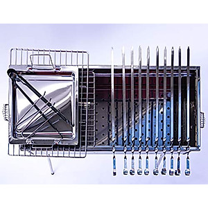 Stainless Steel Charcoal Grill Kebab BBQ Portable Mangal