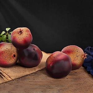 Woration 6 PCS Artificial Pomegranates Fake Realistic Simulation Fruits Vivid Pomegranates for Home Ornament Fruit Desk Office Restaurant Decorations & Props