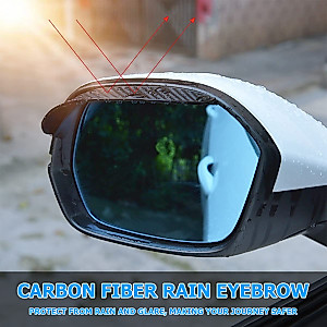 2Pcs Rear View Mirror Rain Visor Guard, Rain Shield Sun Visor Side Blocker Cover, Waterproof Smoke Guard Auto Eyebrow Cover, Car Side Mirror Accessories for SUV Vehicle and More (DM030/Black)