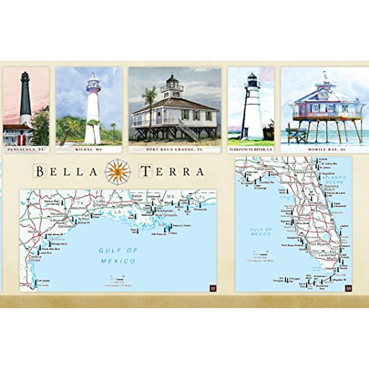 United States Lighthouses: Illustrated Map & Guide