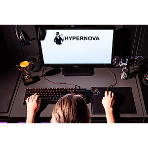 Hypernova Gaming Mouse Pad, (12 x 10 x 0.2 inches), Best Laptop Mousepad, Waterproof, No-Slip Base, Resilient Stitched Edges, PC, Perfect for Video Games
