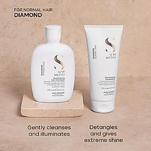 Alfaparf Milano Semi di Lino Diamond Illuminating Shampoo and Conditioner Set - Sulfate Free Shampoo and Conditioner for Color Treated Hair - Adds Brilliant Shine and Softness