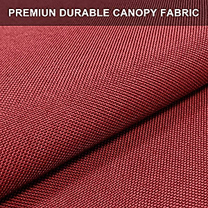 10Ft Outdoor Patio Umbrella Market Table Umbrella with Crank&Strong Steel Ribs for Garden Pool Deck Patio Beach Backyard,Burgundy