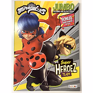 Bendon Inc. Miraculous Ladybug Coloring Book for Activities - Jumbo Coloring Activity Book, Fun Children Coloring and Activity Book for School, Home or On-The-Go - One 80-Page Book, Style May Vary