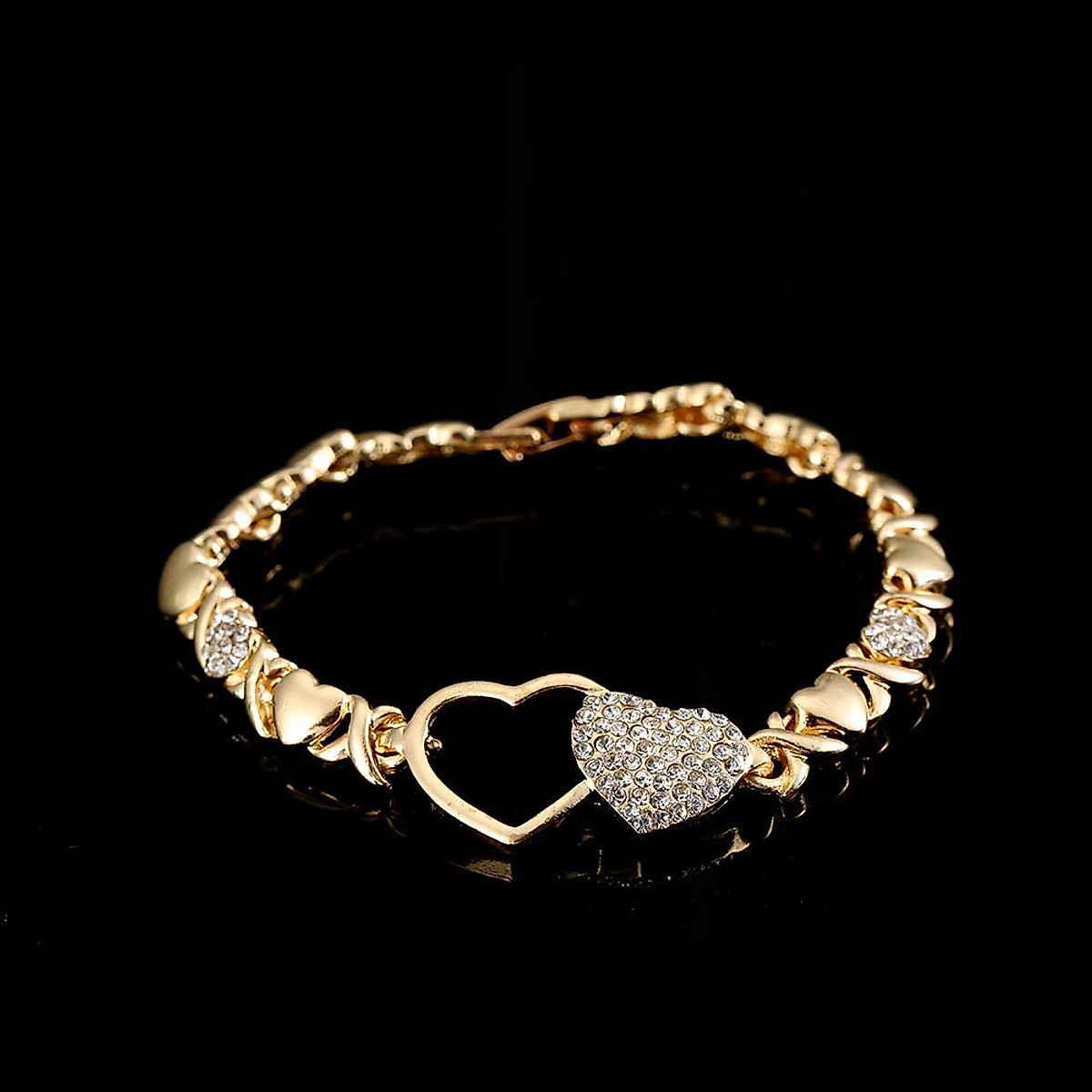 Giffor Jewelry Suit 14K Filled Gold Necklaces,Women Earrings With Bracelets Rings Necklaces Gifts