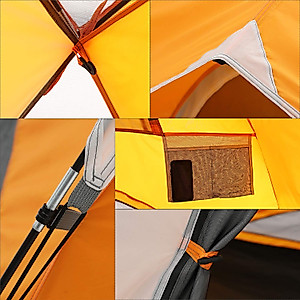 MOON LENCE Camping Tent 2 Person Tent Easy Setup Outdoor Tents Waterproof Double Layer for Camp and Backpacking Orange