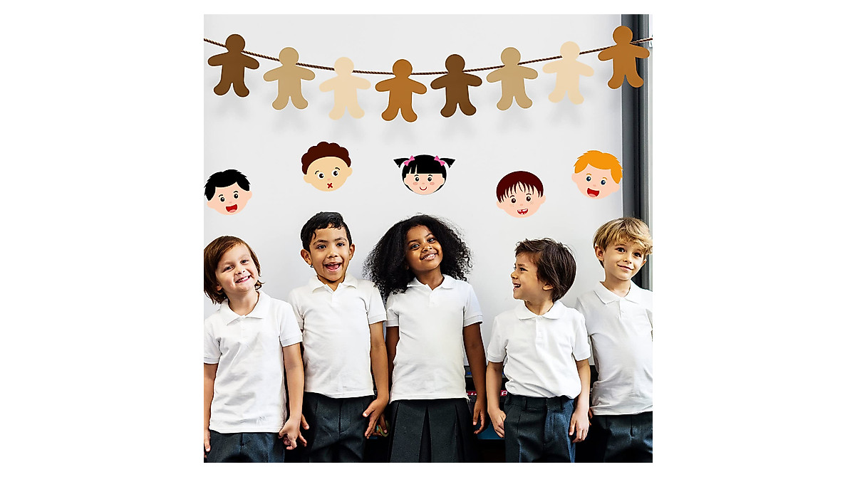 Containlol Multicultural Faces Cutouts for Kids Crafts