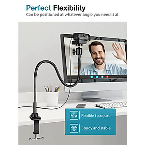 InnoGear 25 Inch Webcam Stand, Flexible Cell Phone Stand Desk Mount Camera Stand Gooseneck for Logitech Webcam BRIO 4K C960 C920 C920S C922 C922x C925e C930 C930e C615 NexiGo N60