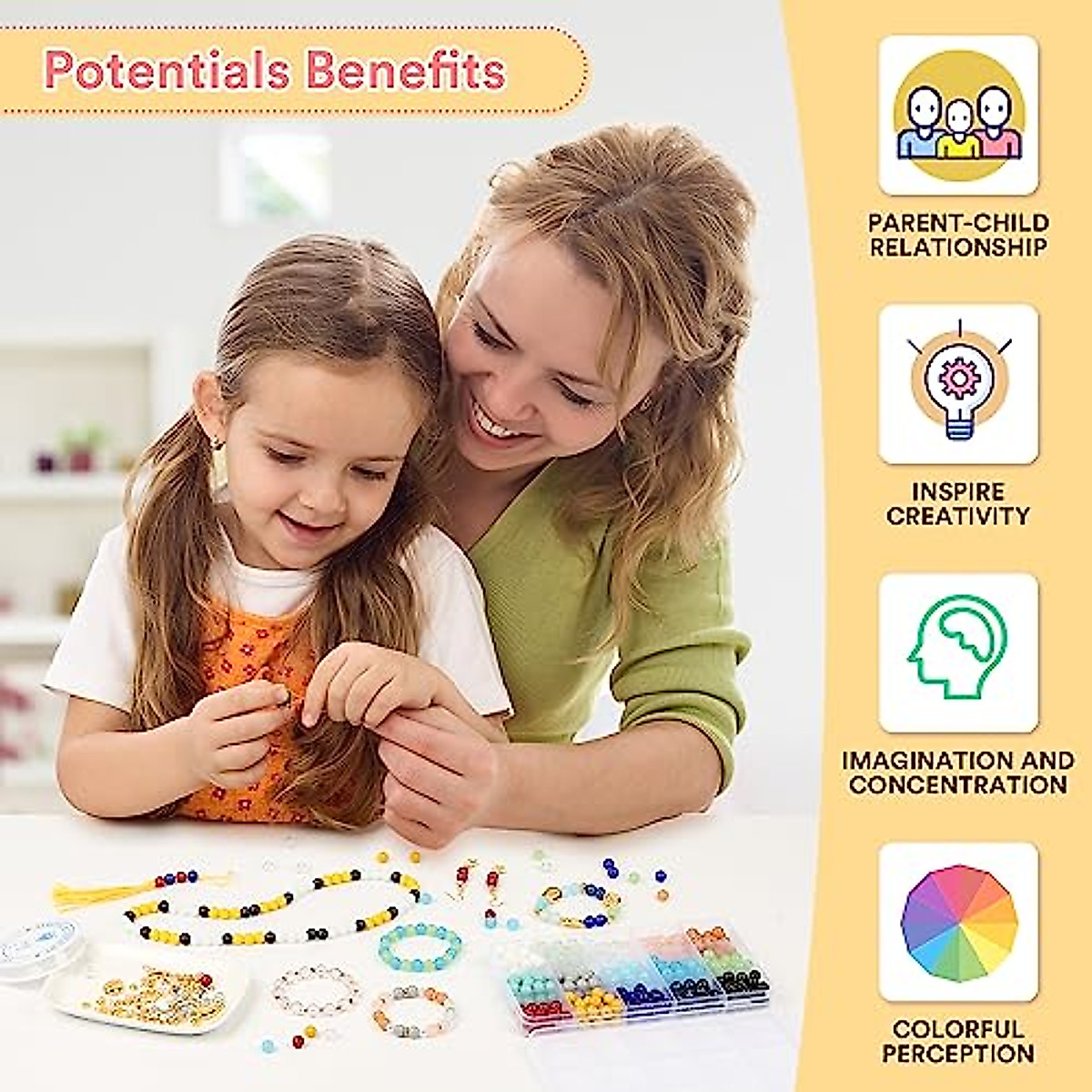 8mm Glass Beads for Jewelry Making, 15 Colors Crystal Round Gemstone Stone Beads, 375 Pcs DIY Craft Bead Bracelet Making Kit with 12 Styles Accessories Spacer Beads for Earrings Necklaces Rings