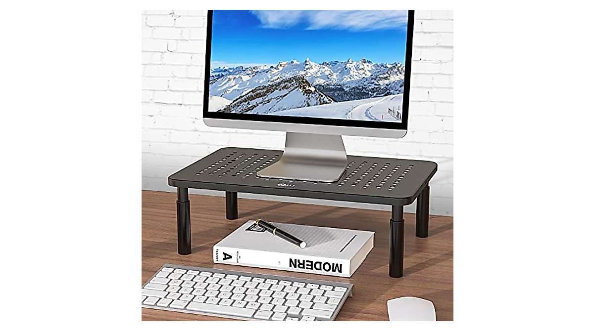 WALI Monitor Stand Riser - Adjustable Height, Ergonomic, Storage