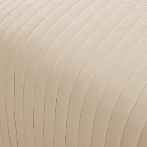 Lush Decor Soft Stripe All Season 3 Piece Quilt/Coverlet Set, Neutral & Ivory, Full Queen