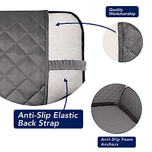 PureFit Reversible Quilted Sofa Cover, Water Resistant Slipcover Furniture Protector, Washable Couch Cover with Non Slip Foam and Elastic Straps for Kids, Dogs, Pets (Sofa, Gray/LightGray)