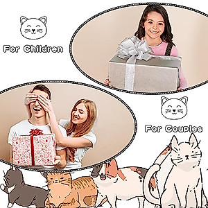 SQEQE Couple Cat Stuffed Animal with Hearts Love Cat Plush Cute Kitty Plush Pillow Soft Animal Stuffy Doll Toys Valentine’s Day Gifts for Girlfriend Boyfriend(Gray, 10 inch)