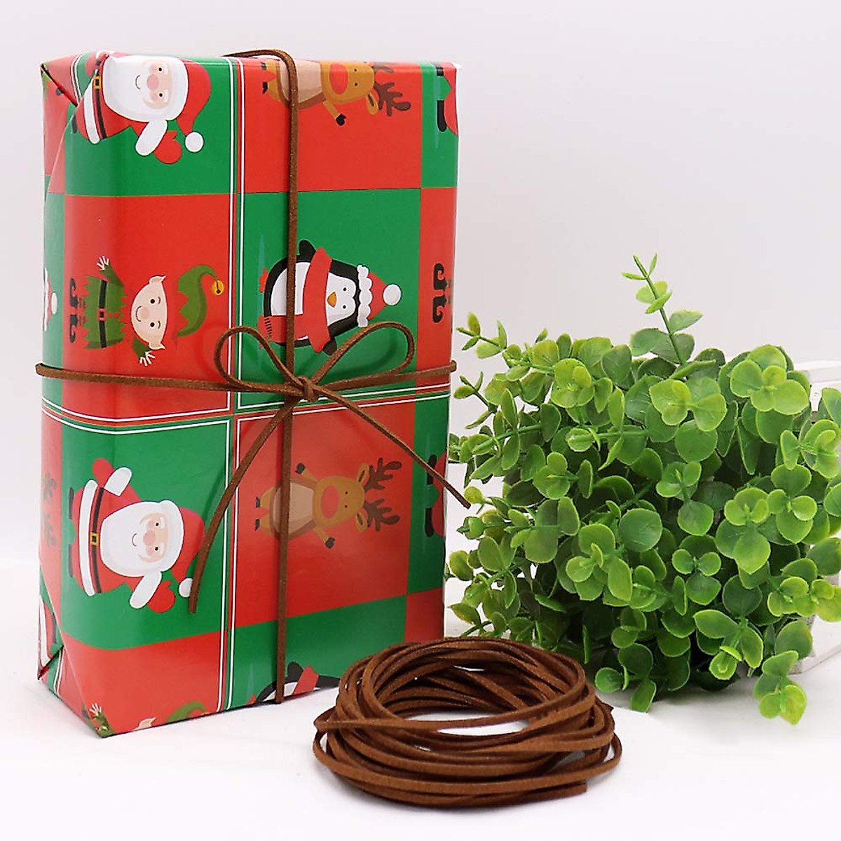 Tenn Well 2.6mm Suede Cord, 100 Yards Flat Faux Leather Cord for Necklaces, Bracelets, Jewelry Making, Beading and DIY Crafts (Brown)