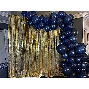 WISPET Gold Sequin Backdrop Curtains 2 Panels 4FTx8FT Glitter Gold Photo Backdrop Drapes Party Wedding Baby Shower Curtain Sparkle Photography Background