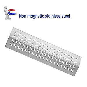 Folocy 17.625 x 5.5 Inch Grill Flame Tamer BBQ Gas Grill Replacement Parts Kit for Bull BBQ Grills, Angus, Brahma, 7-Burner, 4-Burner, 5-Burner, Stainless Steel, Fit Bull Grill Burners, 16GA