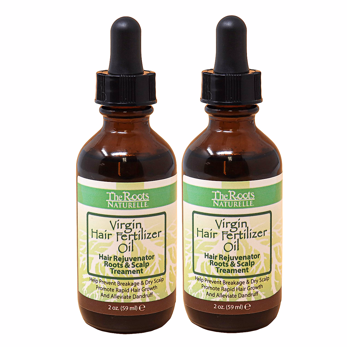 Virgin Hair Fertilizer Oil (2 Pack) - Roots and Scalp Treatment for Thinning or Breaking Hair | Enriched with Jamaican Black Castor Oil