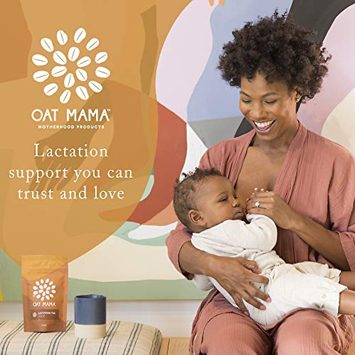 Oat Mama Lactation Tea: Chai Spice, Breastfeeding Support for New Moms, Organic Herbs to Help Increase Milk Supply, Women-Owned, 14 Tea Bags