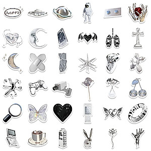 ZJSXINDI Stickers Aesthetic Waterproof Laptop Stickers Decals 66 Pcs for Water Bottle Laptop Computer Skateboard Bumper,Aesthetic Vsco Vinyl Stickers for Kids Teens Girls (Platinum)