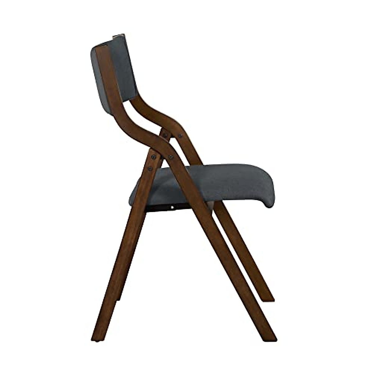 Ball & Cast Modern Folding Chairs Foldable Dining Chairs Set of 2, 18" Seat Height, Dark Grey