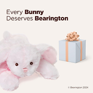 Bearington Baby Cottontail Plush Stuffed Animal Pink Bunny with Rattle, 8 inches