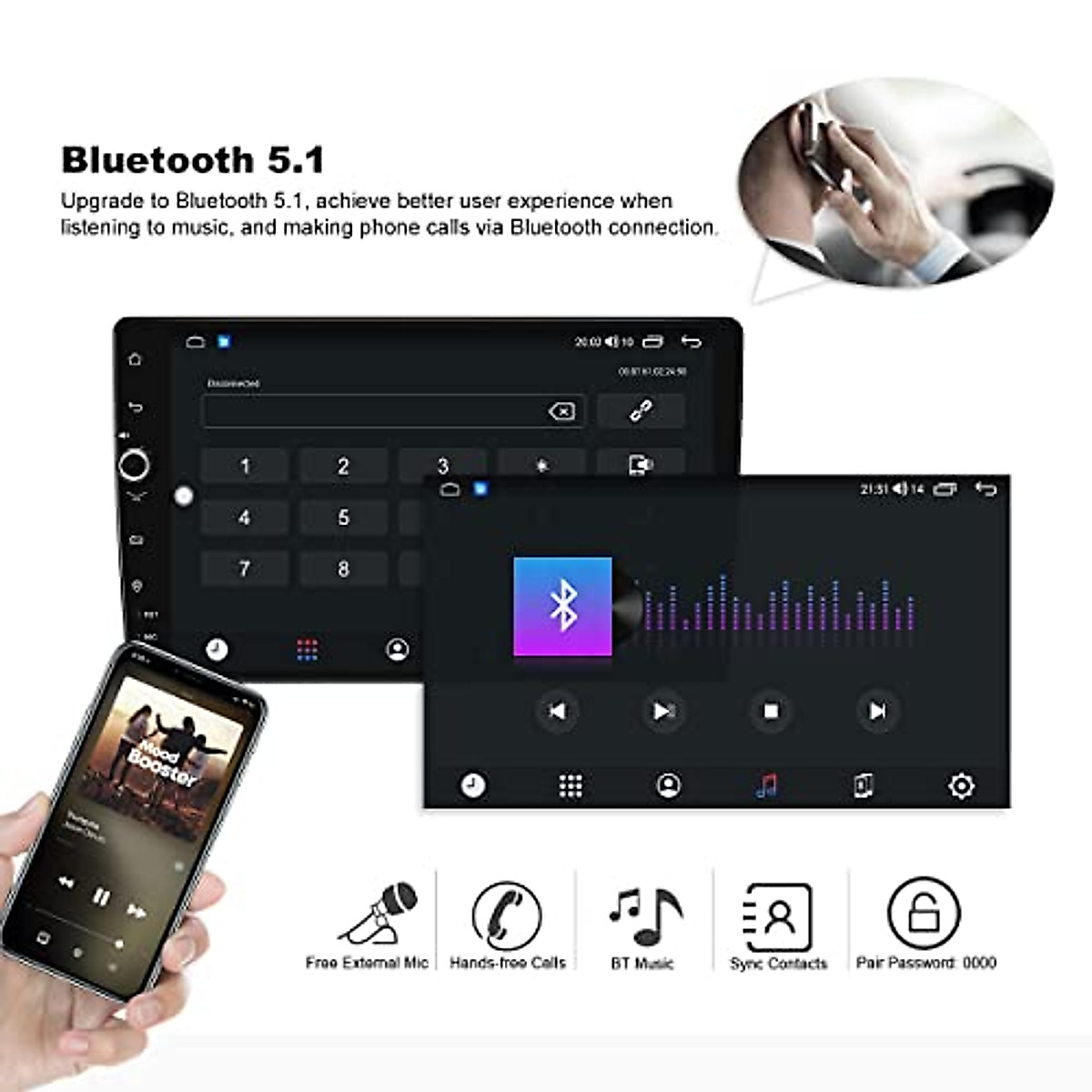 Joying Newest 10.1" Single Din Android Car Navigation Car Touch Screen Stereo Single Din Car Stereo with Navigation Supports Carplay/Android Auto/5Ghz WiFi/Bluetooth 5.1 (8GB+128GB)